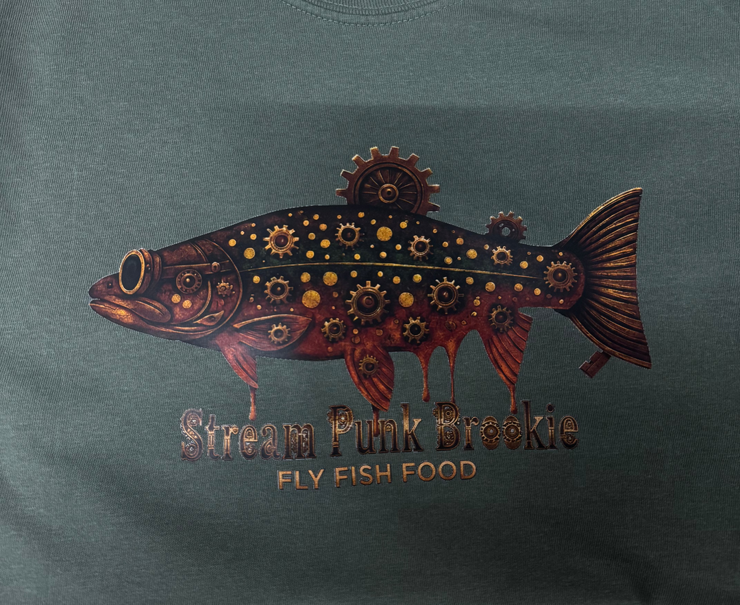 Fly Fish Food Brookie Stream Punk Tee