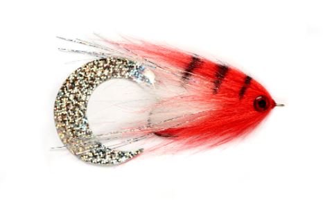 Paolo's Wiggle Tail - White & Red – Fly Fish Food